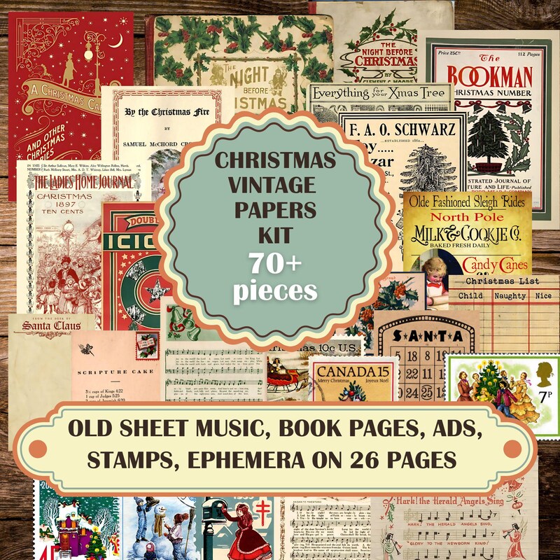 Vintage Wrapping Paper Christmas - Etsy