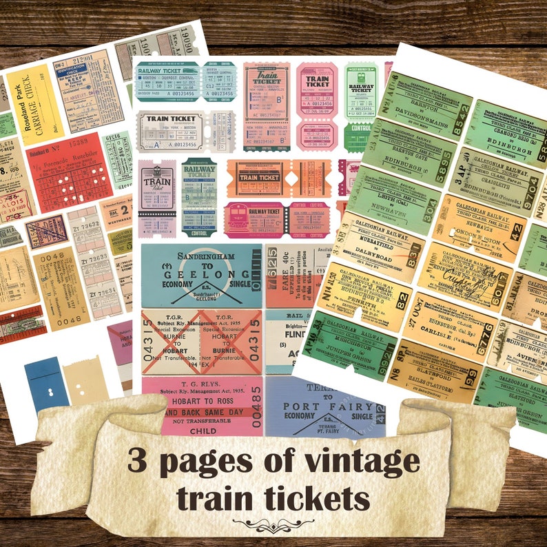 Printable Vintage Train Travel Kit, Downloadable Rail Journey Posters ...