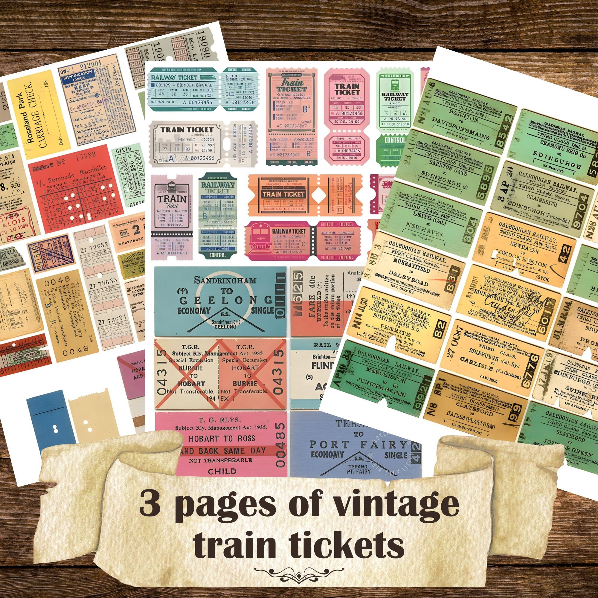 Printable Vintage Train Travel Kit, Downloadable Rail Journey Posters ...