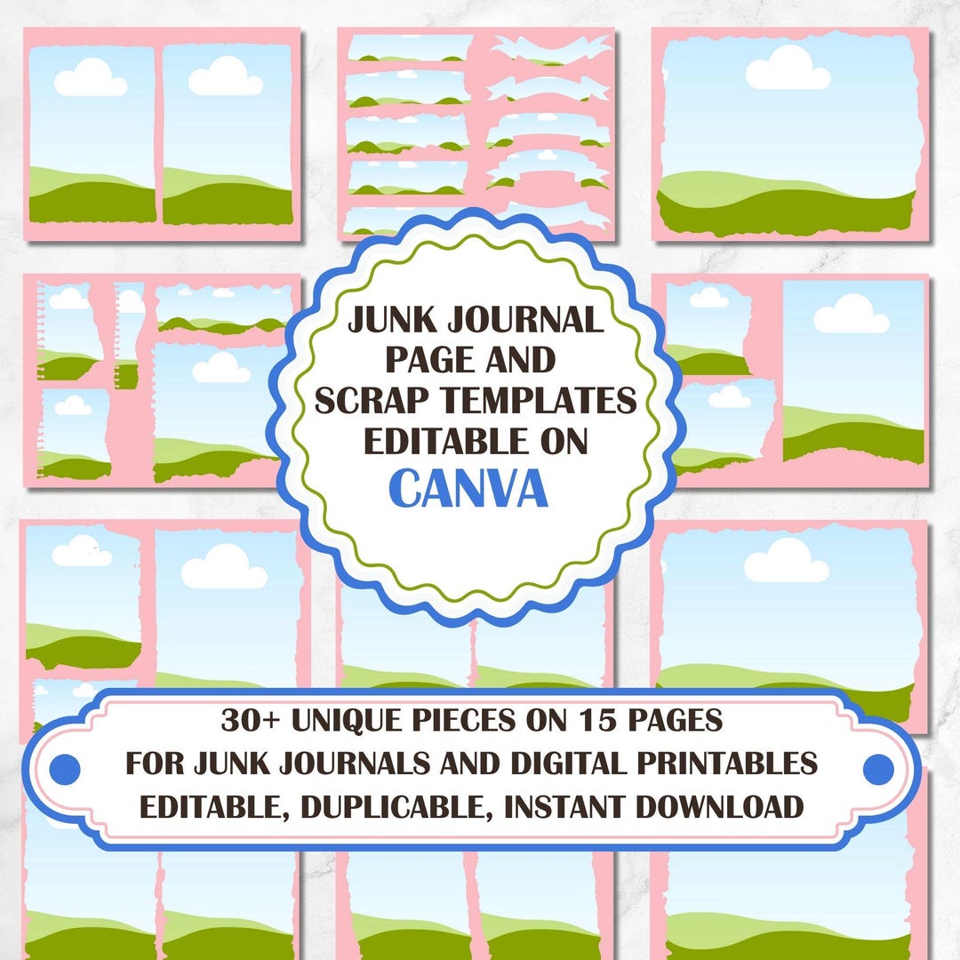 Canva Frames Kit: Vintage Junk Journal Templates (digital Download) - Etsy