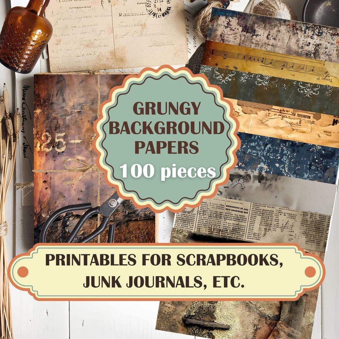 Grungy Creepy Background Papers, Printable Halloween Gothic Pages for ...