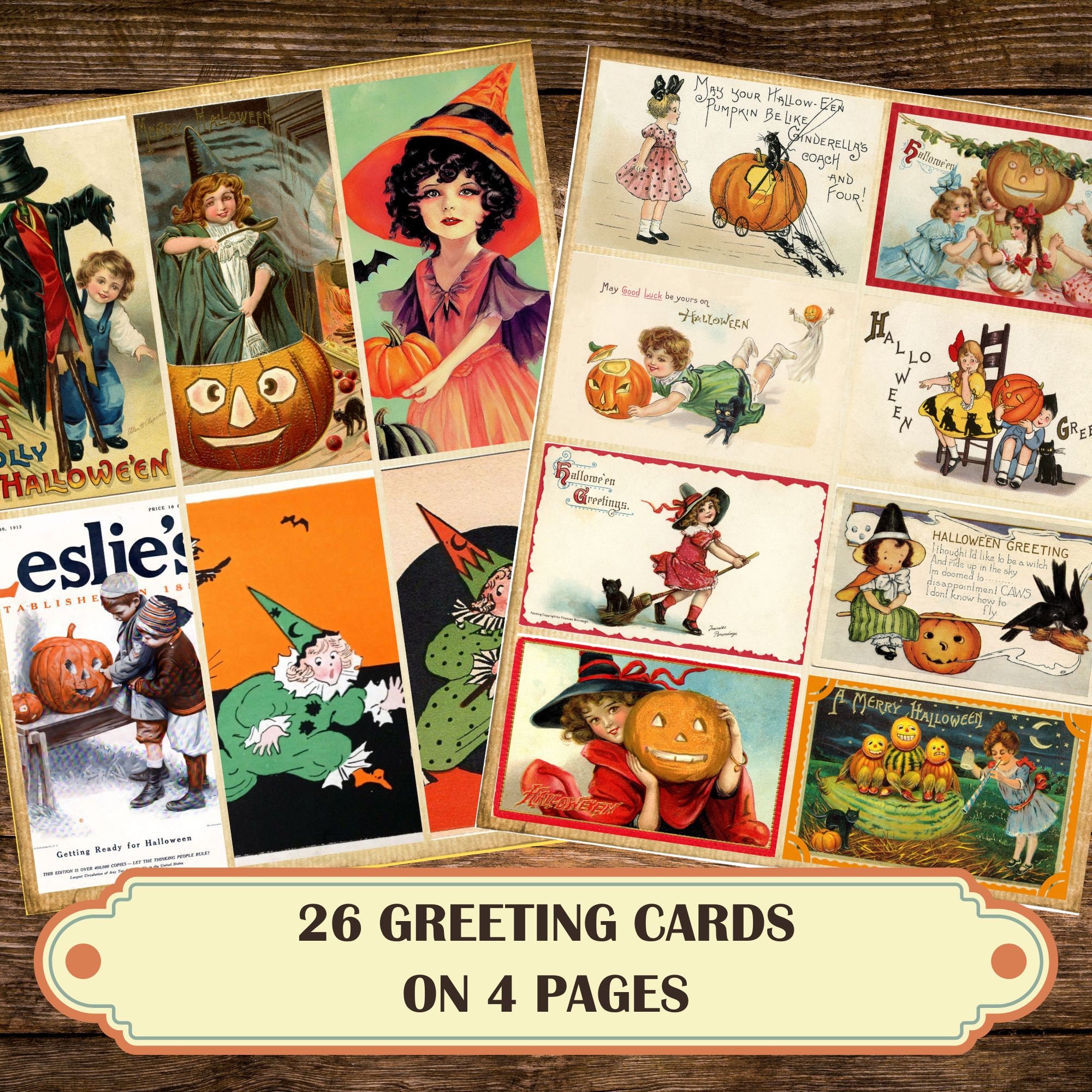Halloween Kids Vintage Bundle, Cute Halloween Pages Labels Tags Cards ...