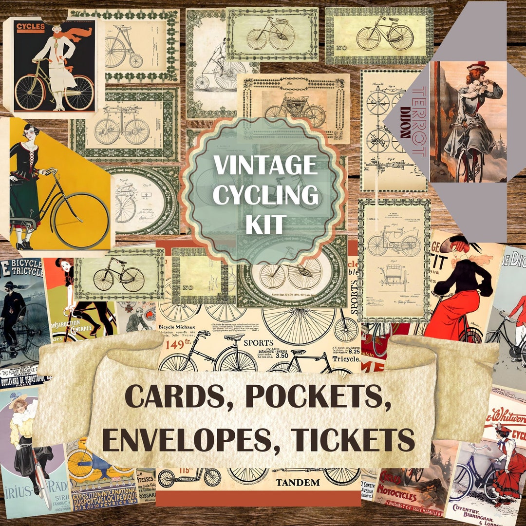 Printable Vintage Bicycle Junk Journal Kit, Downloadable Retro Cycling ...