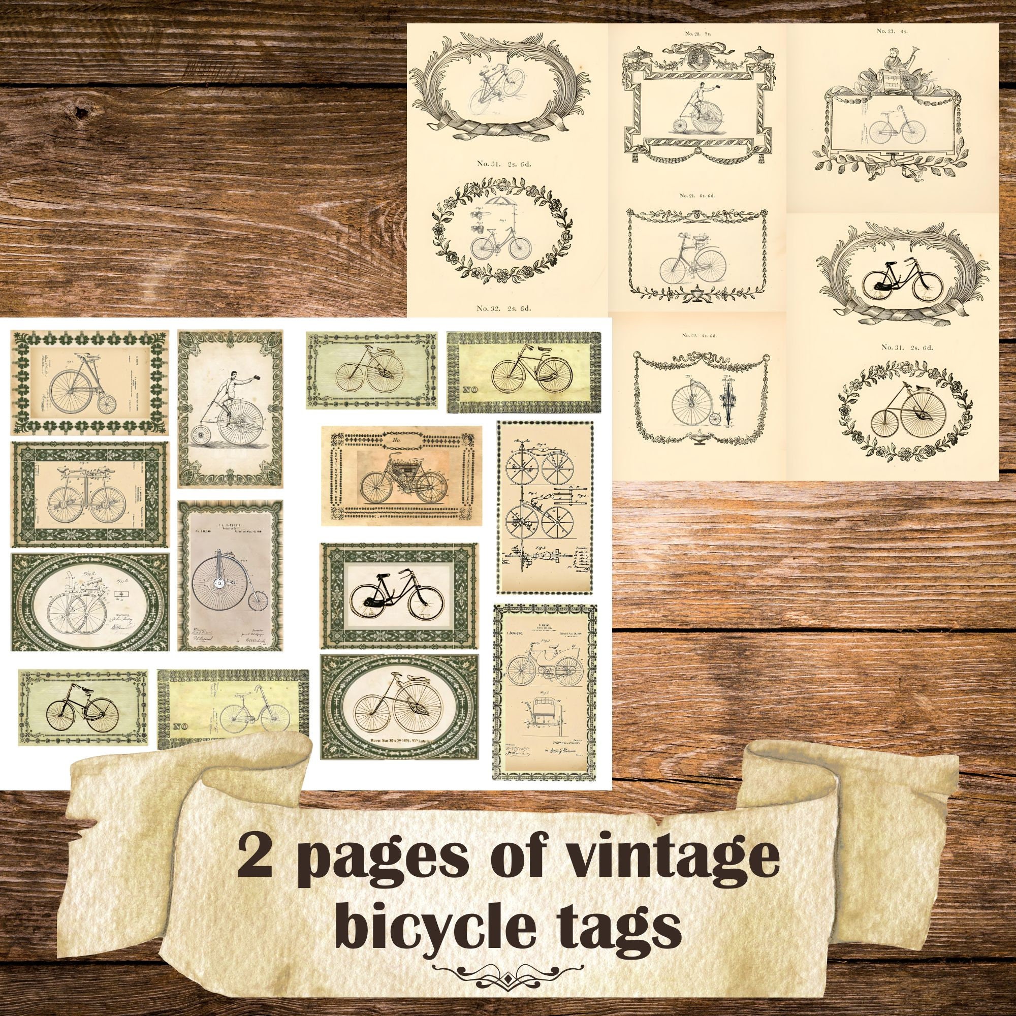 Printable Vintage Bicycle Junk Journal Kit, Downloadable Retro Cycling ...