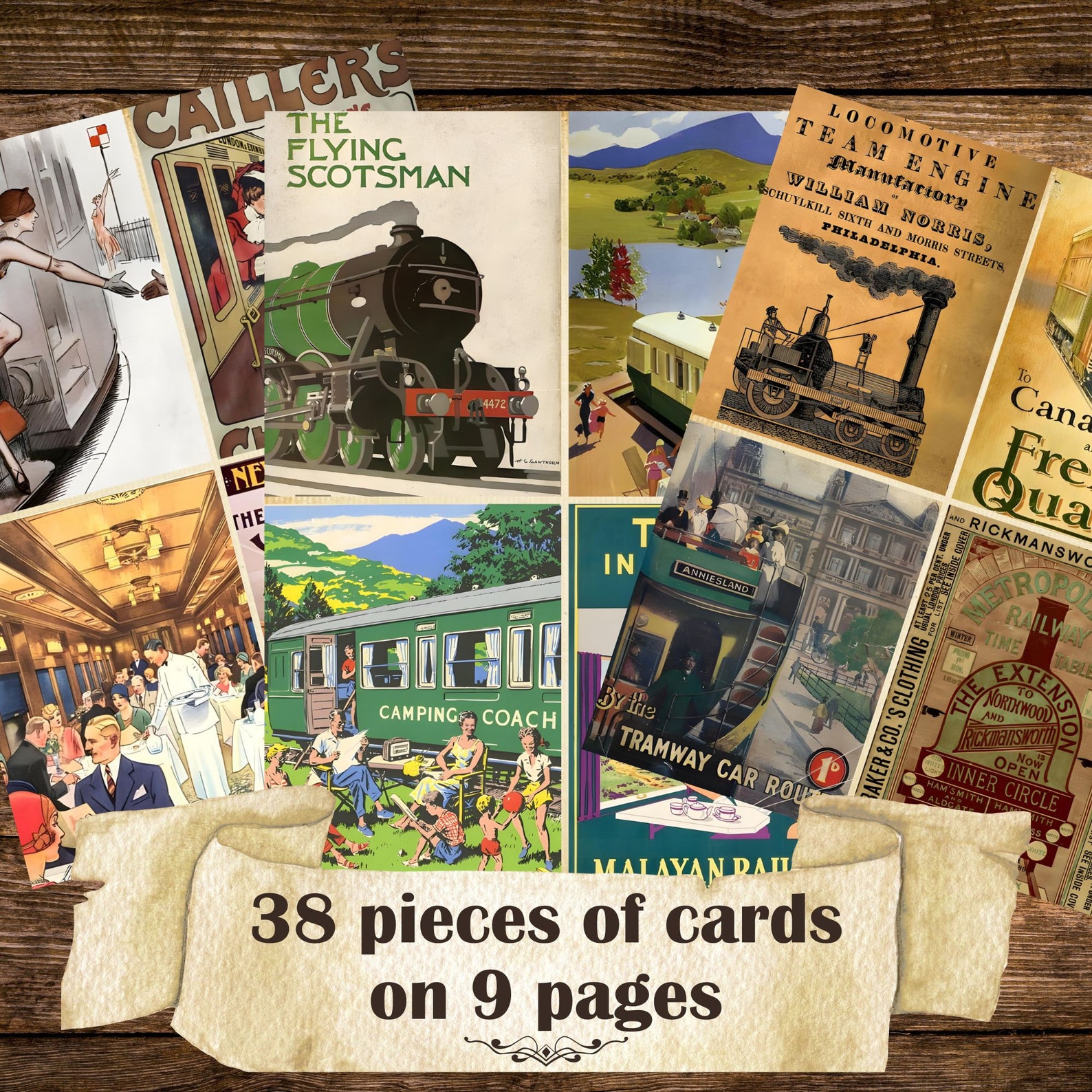 Printable Vintage Train Travel Kit, Downloadable Rail Journey Posters ...