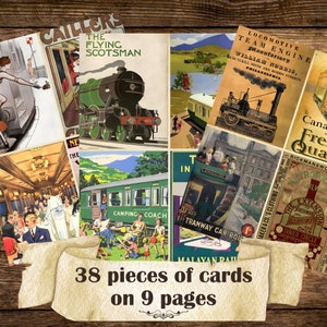 Printable Vintage Train Travel Kit, Downloadable Rail Journey Posters ...