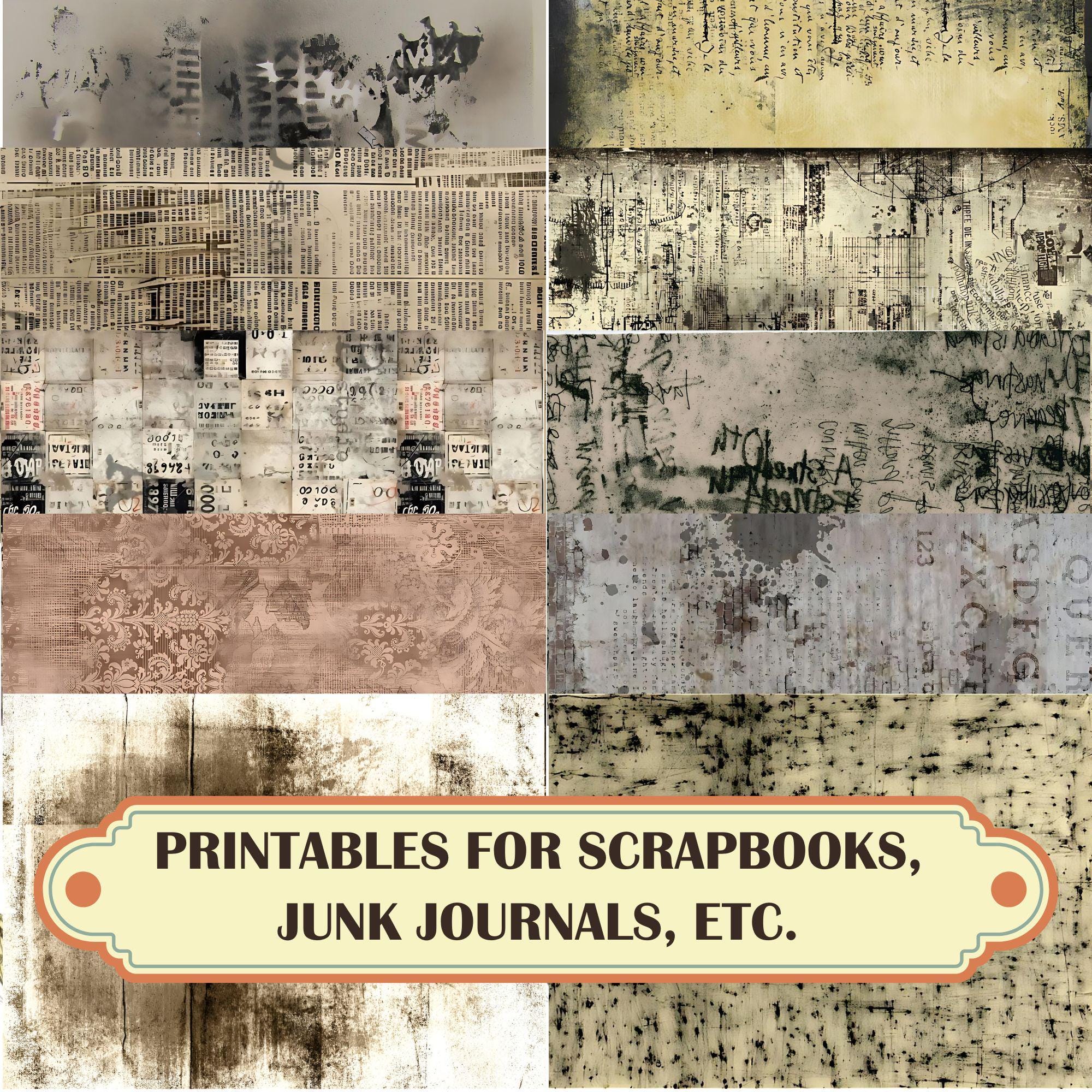 Grungy Creepy Background Papers, Printable Halloween Gothic Pages for ...
