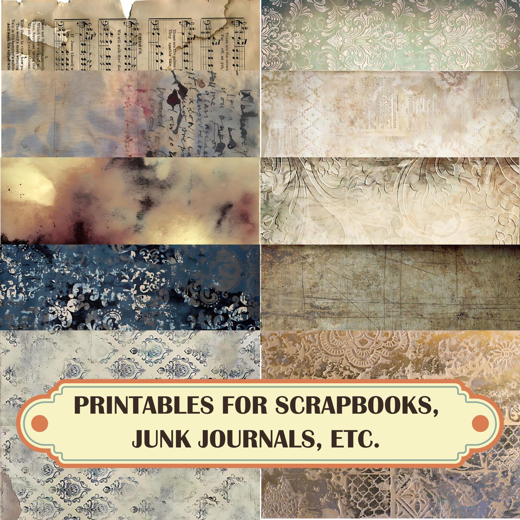 Grungy Creepy Background Papers, Printable Halloween Gothic Pages for ...