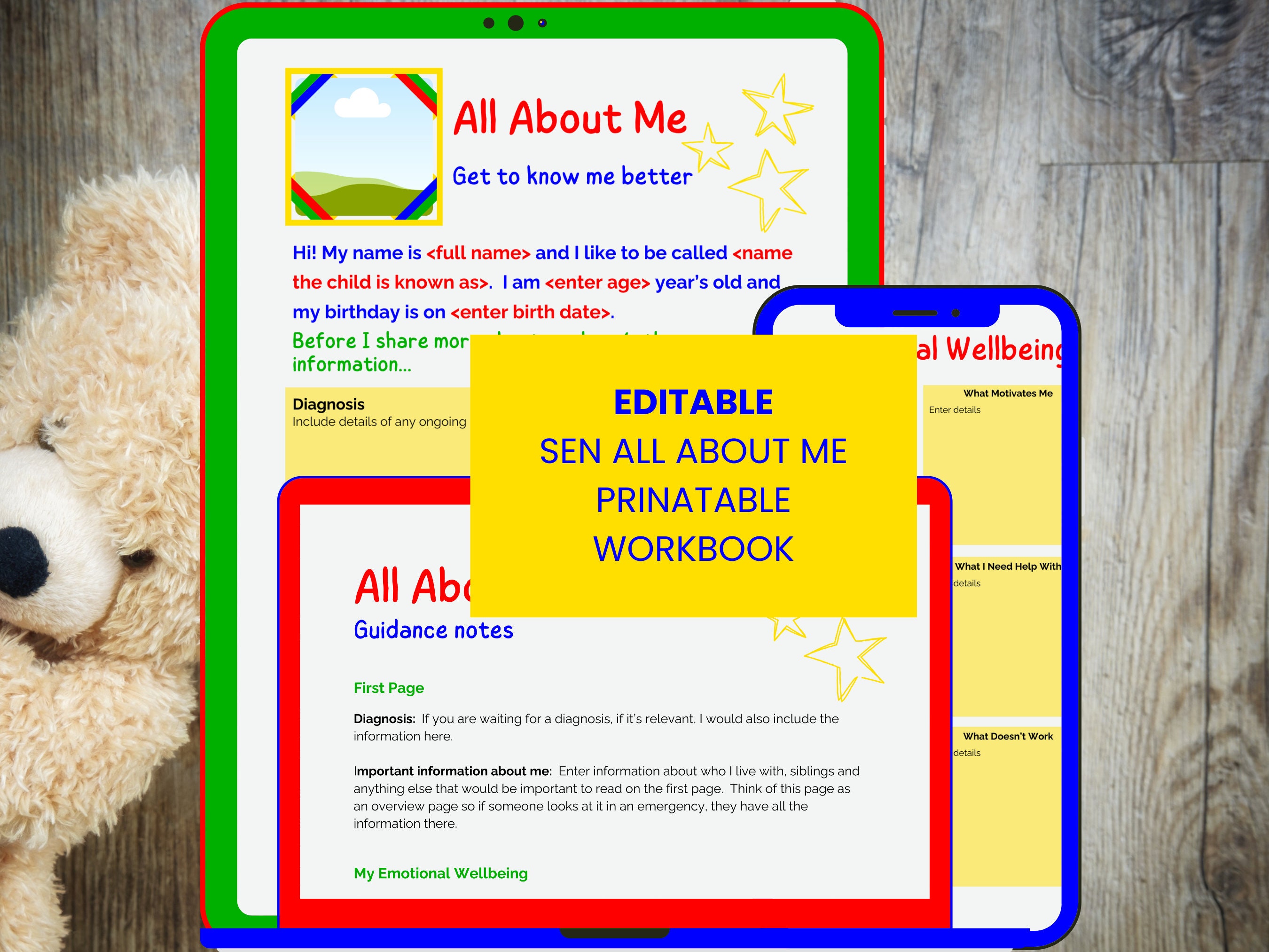 Editable All About Me Printable Workbook. Back to School. Autism, ADHD ...