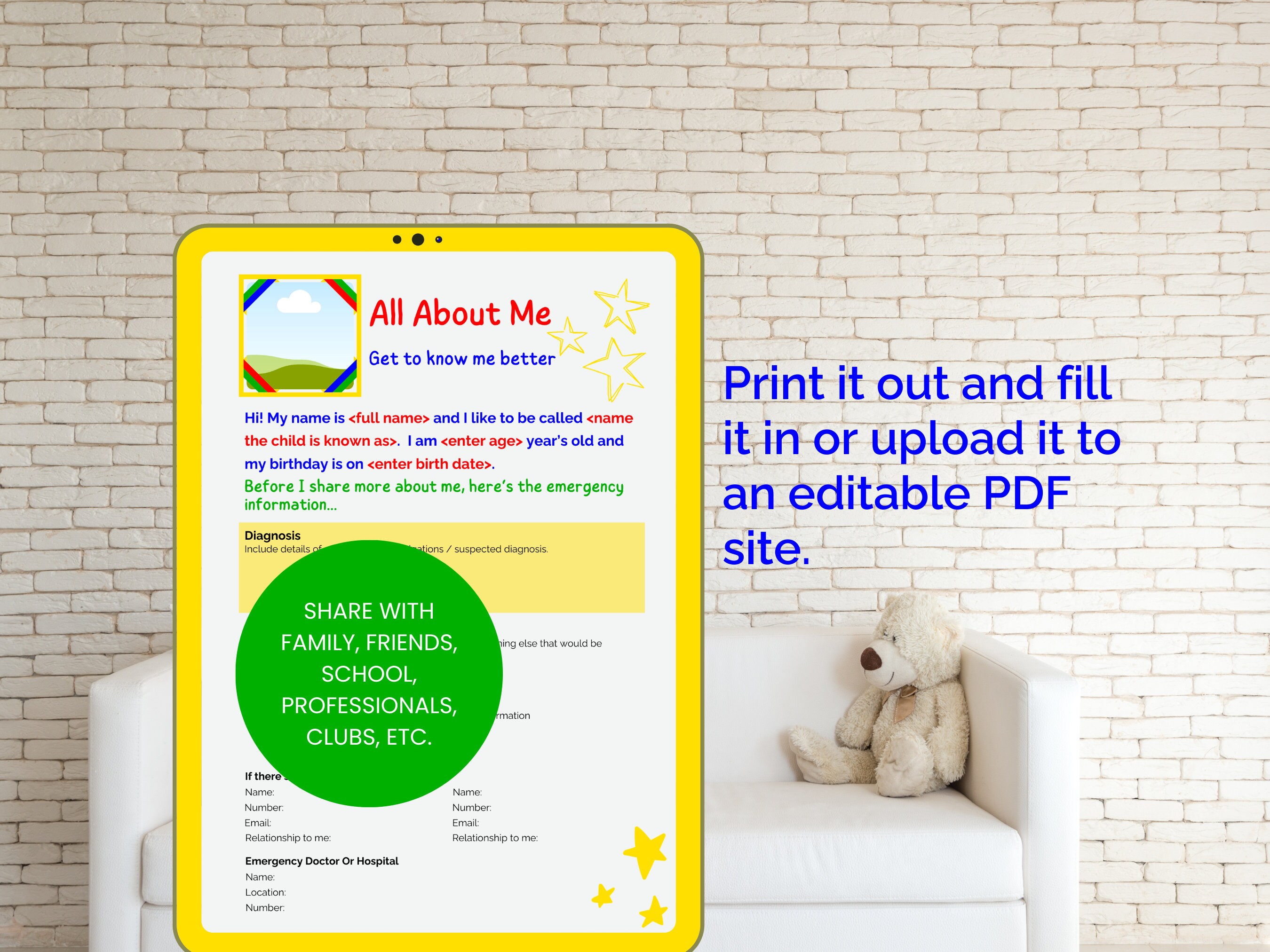 Editable All About Me Printable Workbook. Back to School. Autism, ADHD ...