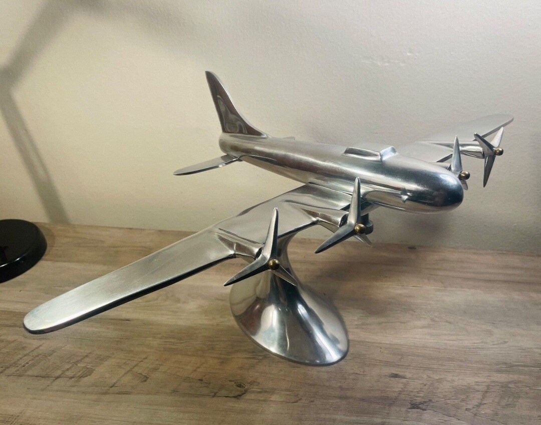 Rare Mid-century Modern Aluminum Airplane Model 23.5 Wingspan MCM Vtg ...