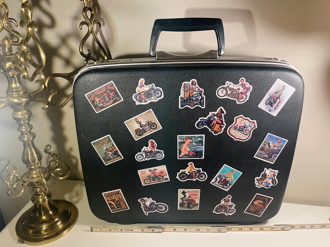Vintage Samsonite Suitcase With Pin-up Girl Stickers MCM - Etsy
