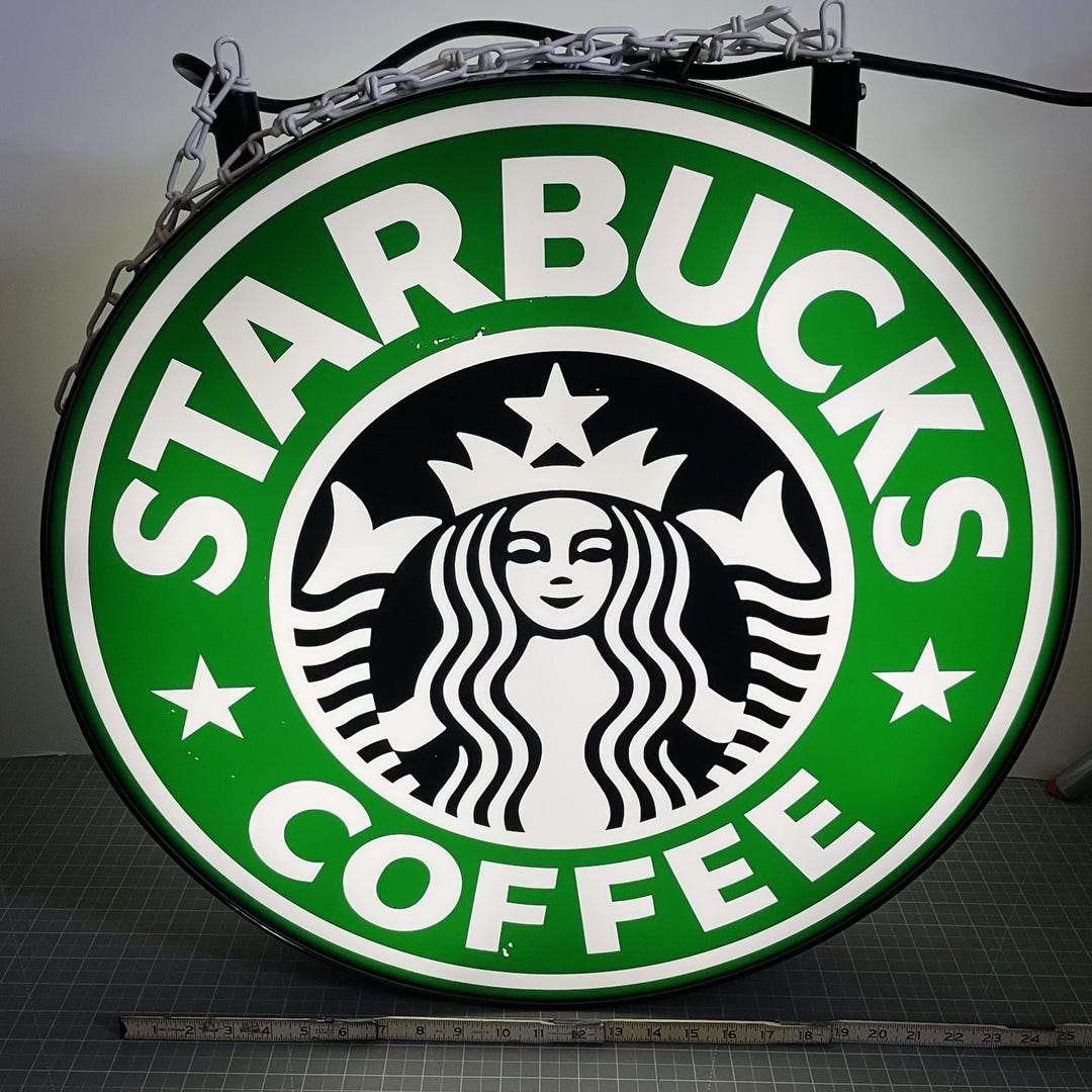 Rare Double-sided Starbucks Coffee Lighted Sign 24” Wide 18 LBS - Etsy