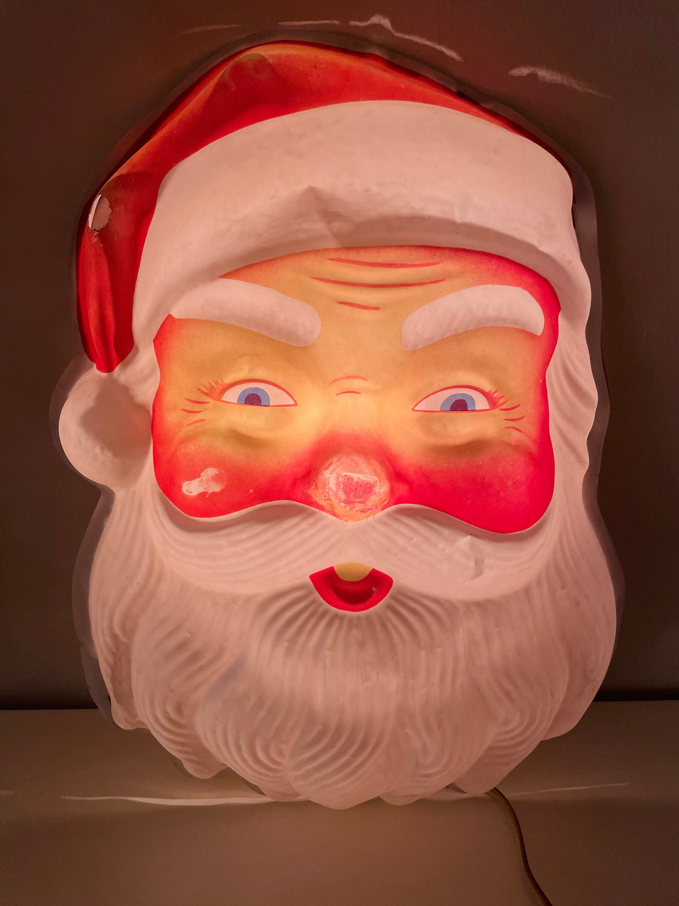 Vintage 1950's Good-lite Electrified Santa Face With Working Light ...