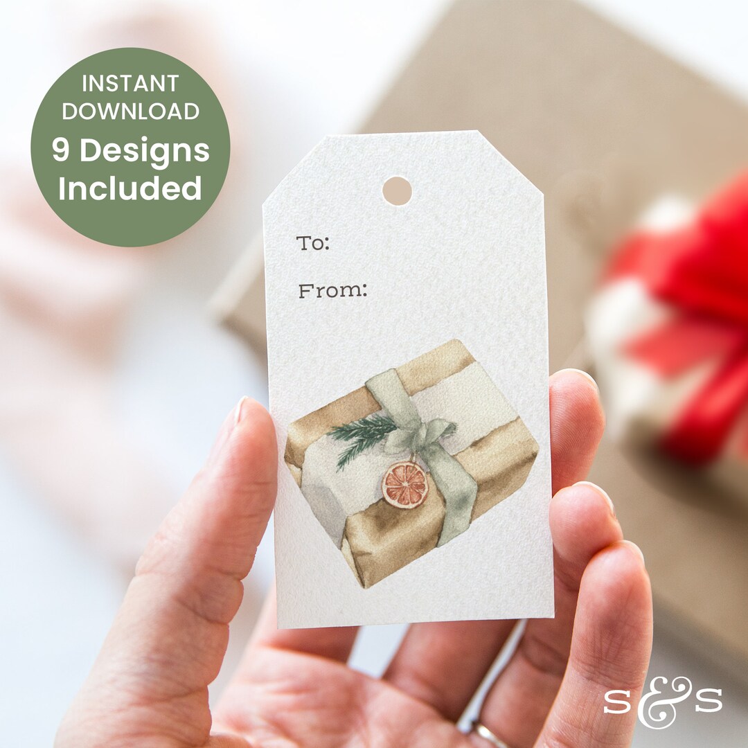 Printable Chritmas Boho Gift Tags | DIY Holiday Gift Wrapping | Instant ...