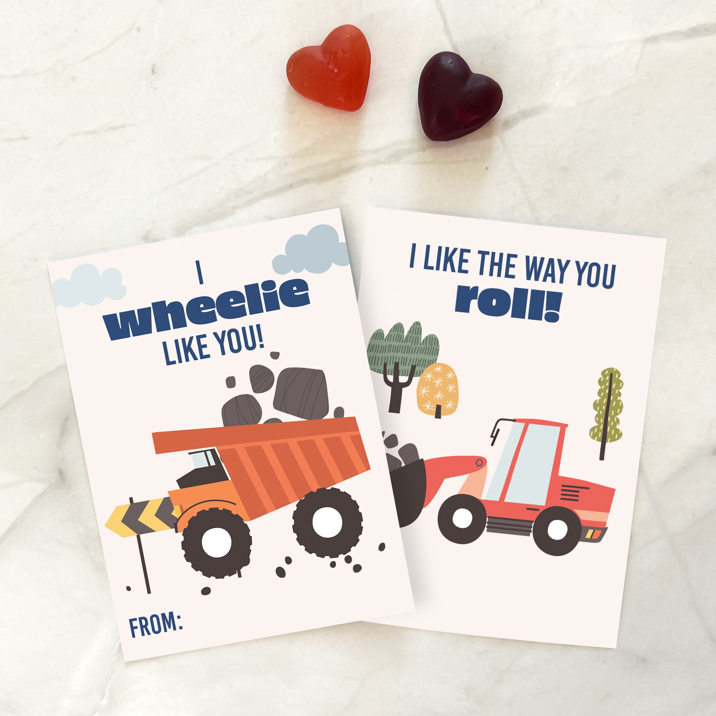 Trucks Kids Valentine's Day Cards | 6 Classroom Valentine's Day Cards ...