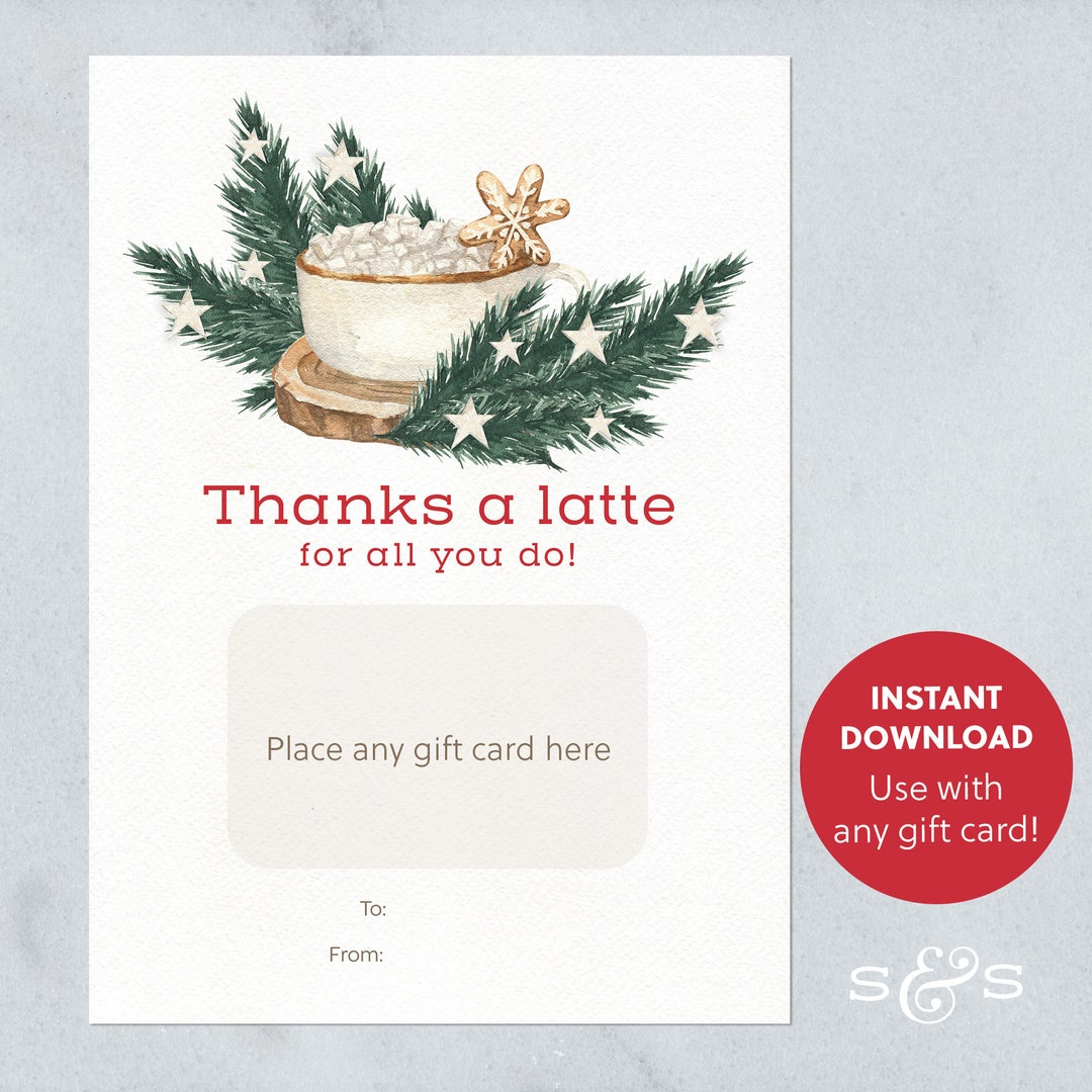 Thanks A Latte Gift Card Holder | Christmas Appreciation Gift ...