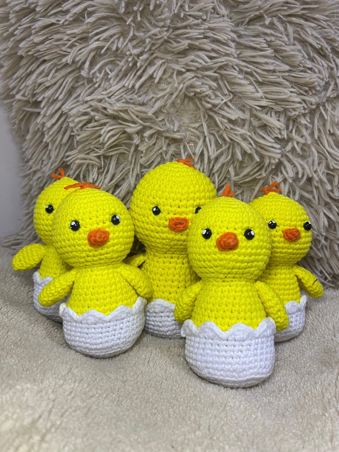 Amigurumi Chick Family Boxset 5 in 1 Yellow Chick With Eggshell Hand Knitted Dolls 1167/3910 - Etsy