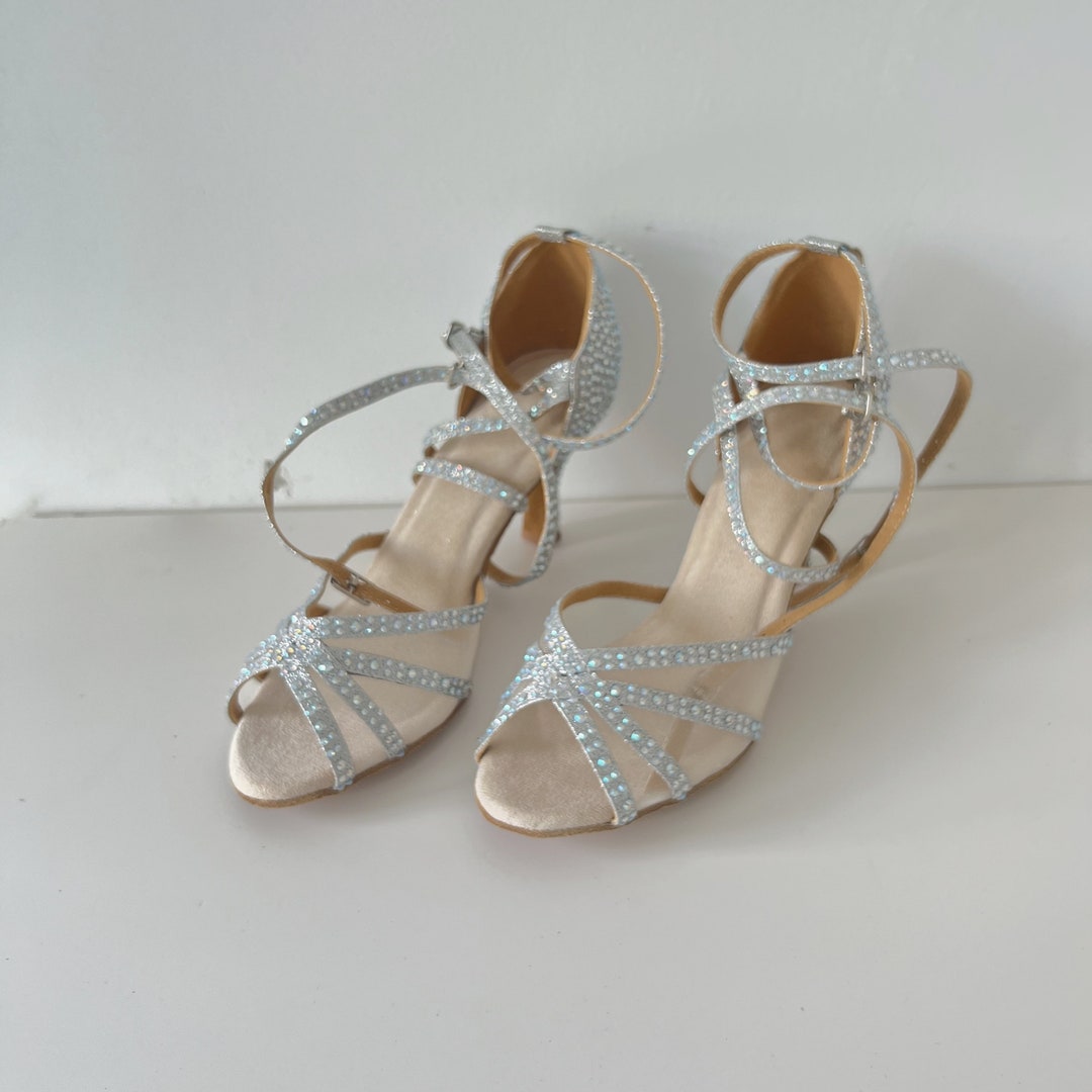 Rhinestone Latin Dance Shoes, Women Dance Shoes, Ballroom Dancing Shoes ...