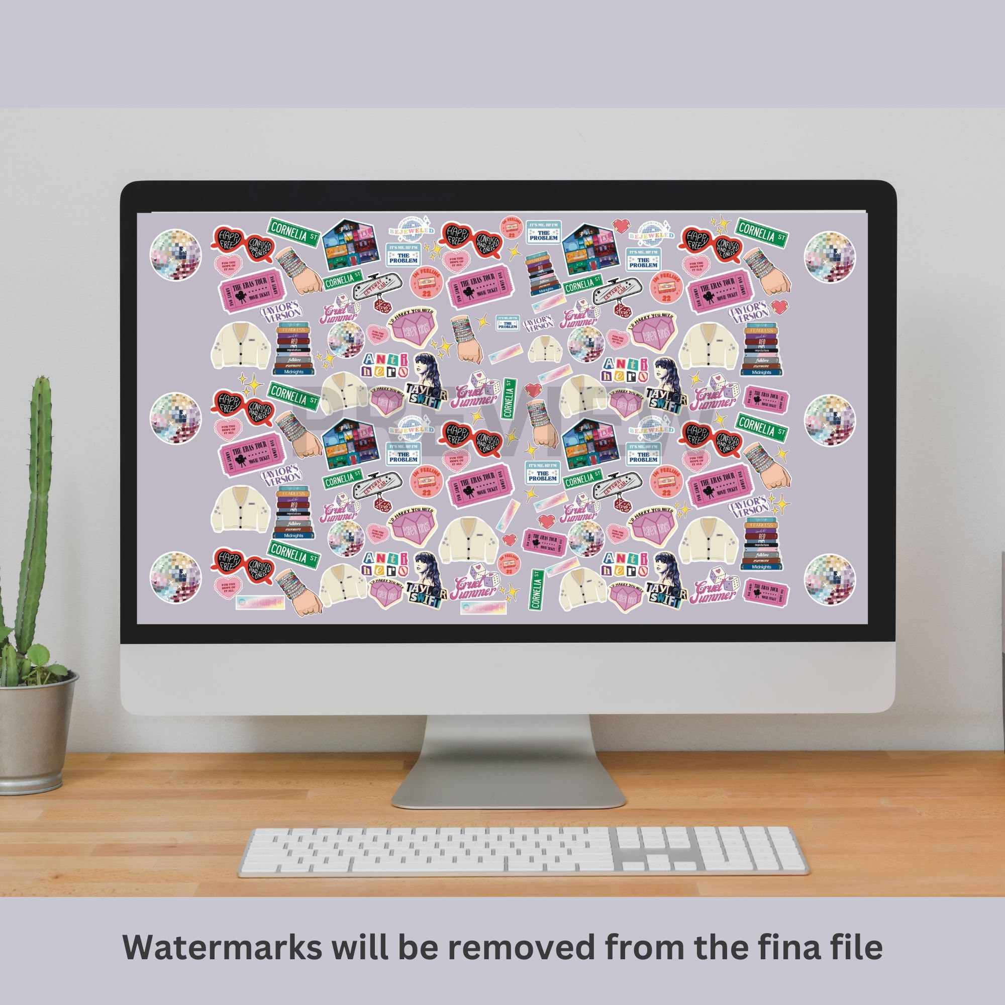 Singer Computer Desktop Wallpaper, Eras Desktop Wallpaper, Lover - Etsy