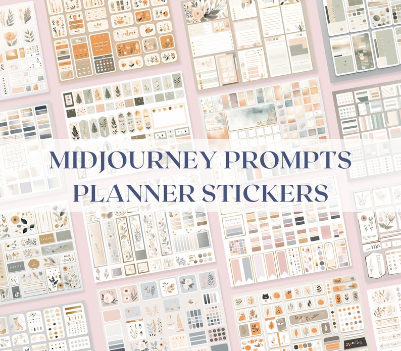Midjourney Prompts Planner Stickers AI Guide Journal Stickers Midjourney Prompts Clipart for ...