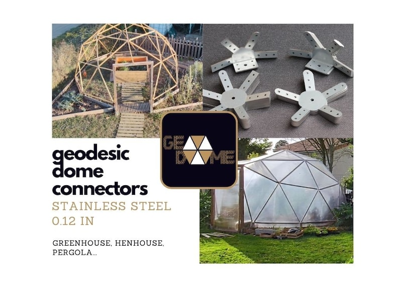 Connectors for V2 F2 Stainless Steel Geodesic Dome Greenhouse. - Etsy