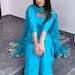 Handmade Sky Blue Punjabi Suit: Silk Salwar Kameez With Chiffon Dupatta ...