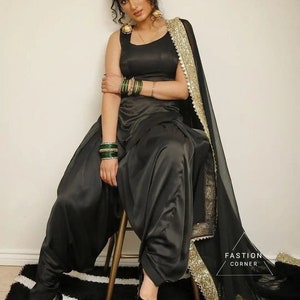 New Black Punjabi Patiala Suit Salwar Kameez Dupatta for Wedding Wear ...