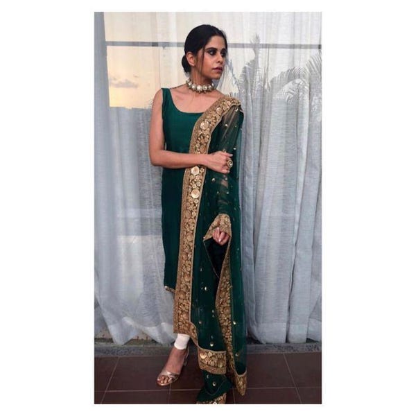 White Punjabi Pajami Suit Kurti Shalwar Punjabi Patiala Suit Custom ...