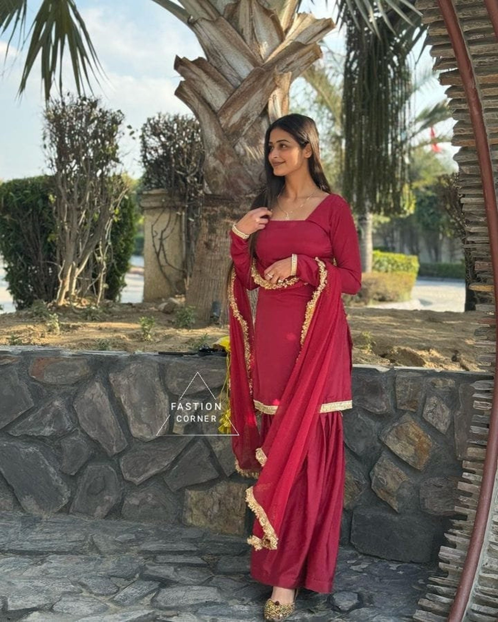 Red Punjabi Suit Indian Kurta Set Heavy Fancy Suit Set Dupatta Designer ...