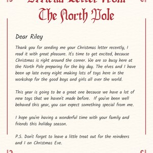 Personalized Santa Letter & Certificate - Christmas Wishlist Print - Etsy