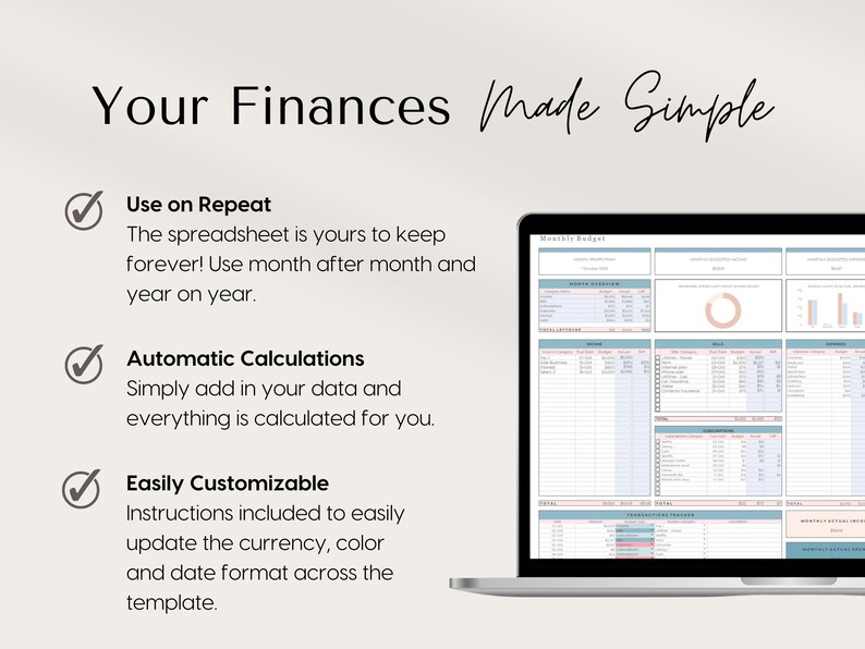 Ultimate Monthly Budget Spreadsheet Excel Monthly Budget Planner Google ...