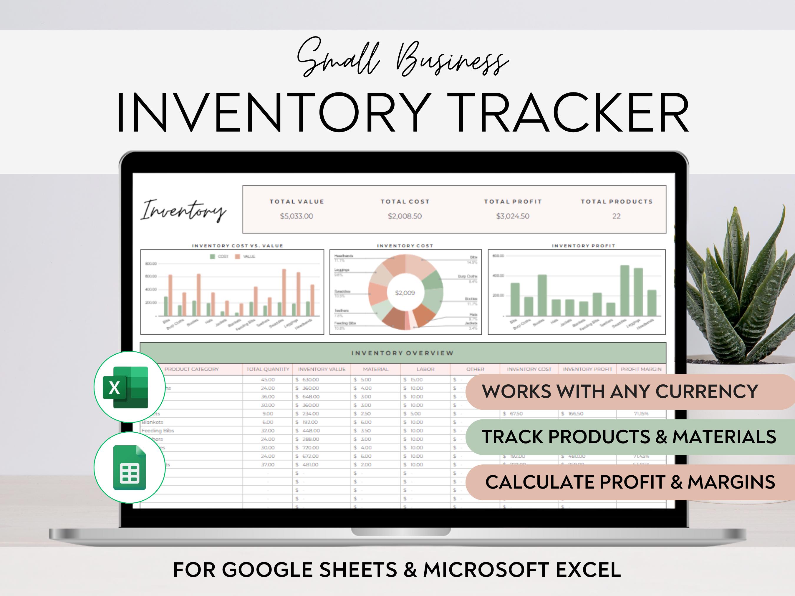 Inventory Tracker Spreadsheet for Google Sheets Small Business ...