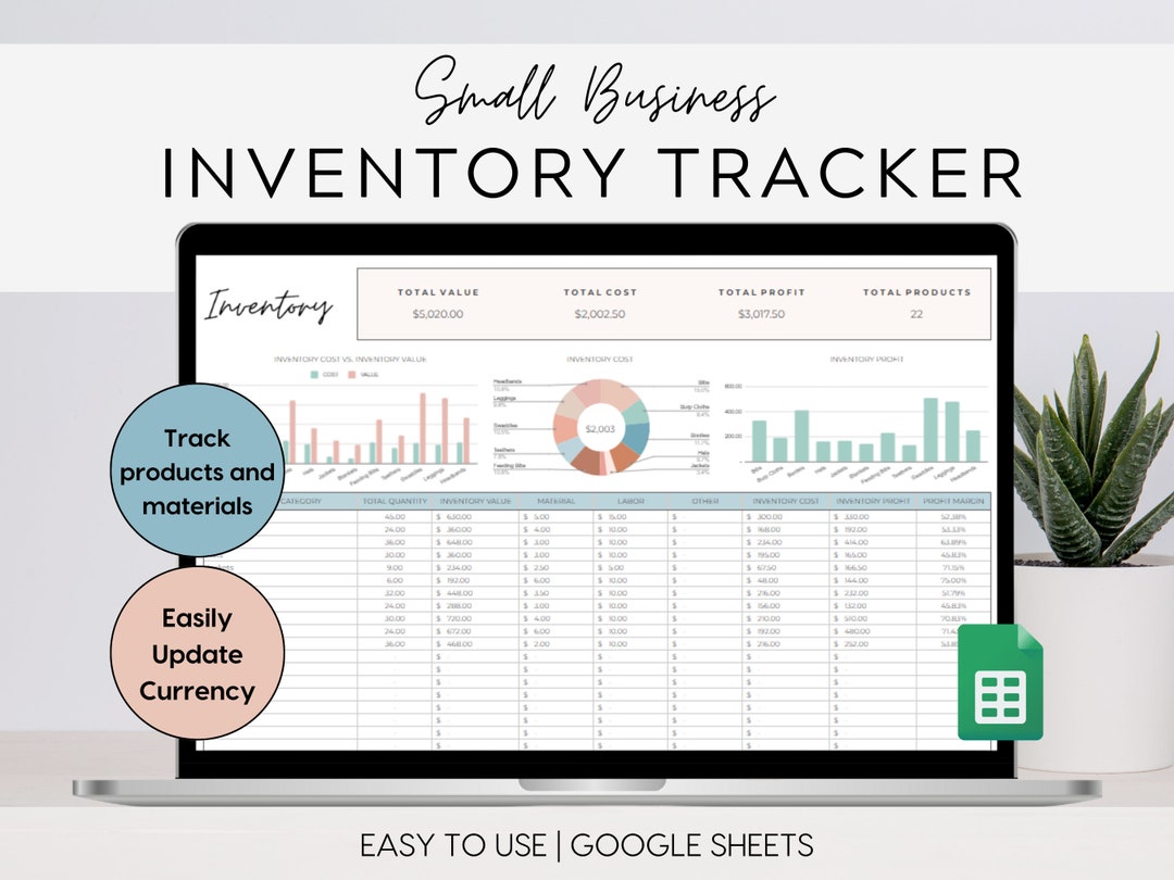 Inventory Tracker Spreadsheet Google Sheets Small Business Inventory ...