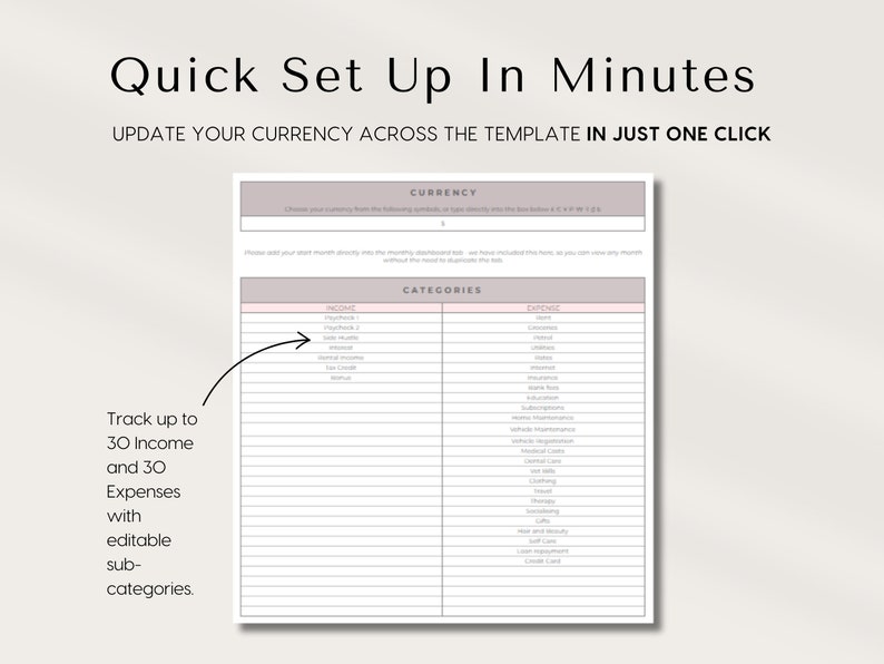 Income and Expense Tracker | Excel & Google Sheets Template | Digital ...
