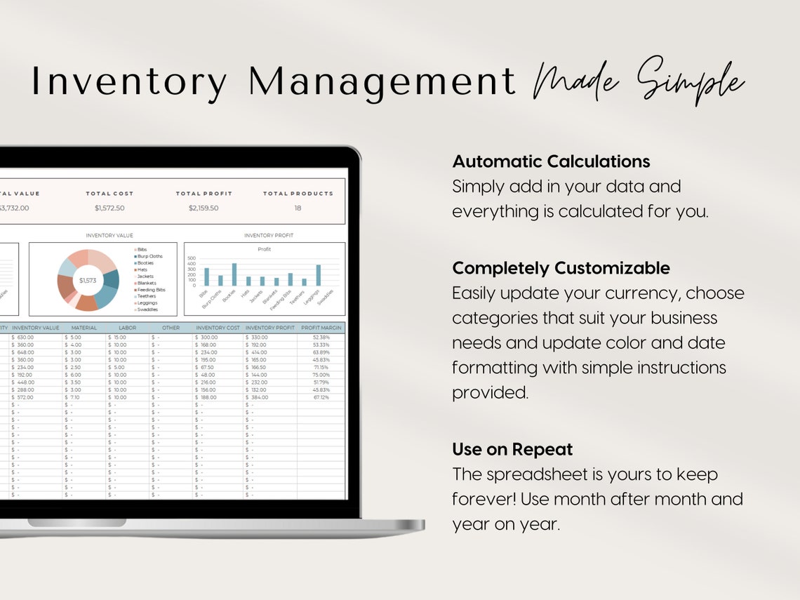 Inventory Tracker Spreadsheet Excel Small Business Inventory Template ...