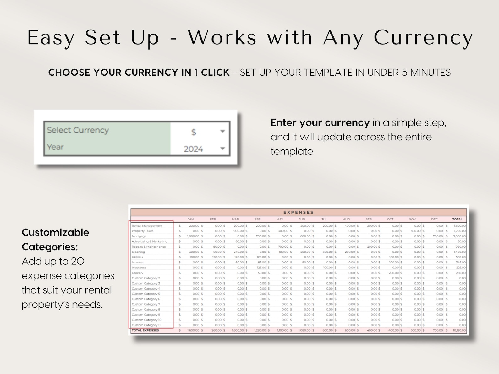 Airbnb Income & Expenses Tracker Spreadsheet Excel Vacation Rental ...