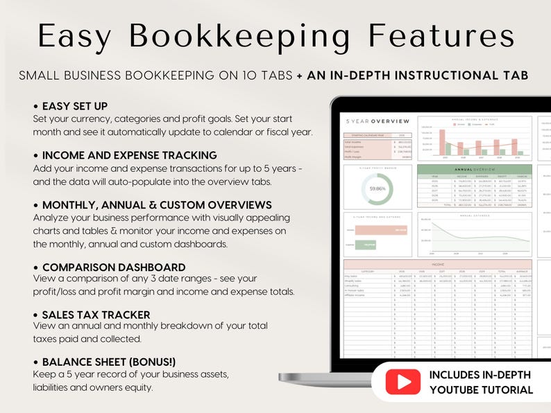 Small Business Spreadsheet Bundle: Excel and Google Sheets, Bookkeeping ...