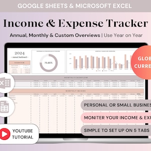 Income and Expense Tracker Spreadsheet Excel Expense Tracker Google ...