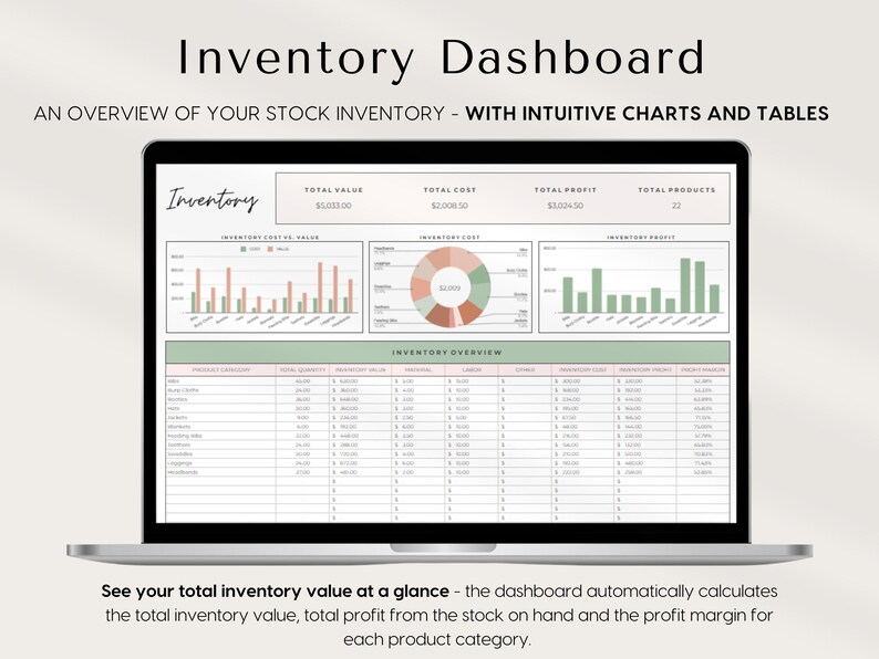 Small Business Inventory Tracker Spreadsheet Google Sheets & Excel ...