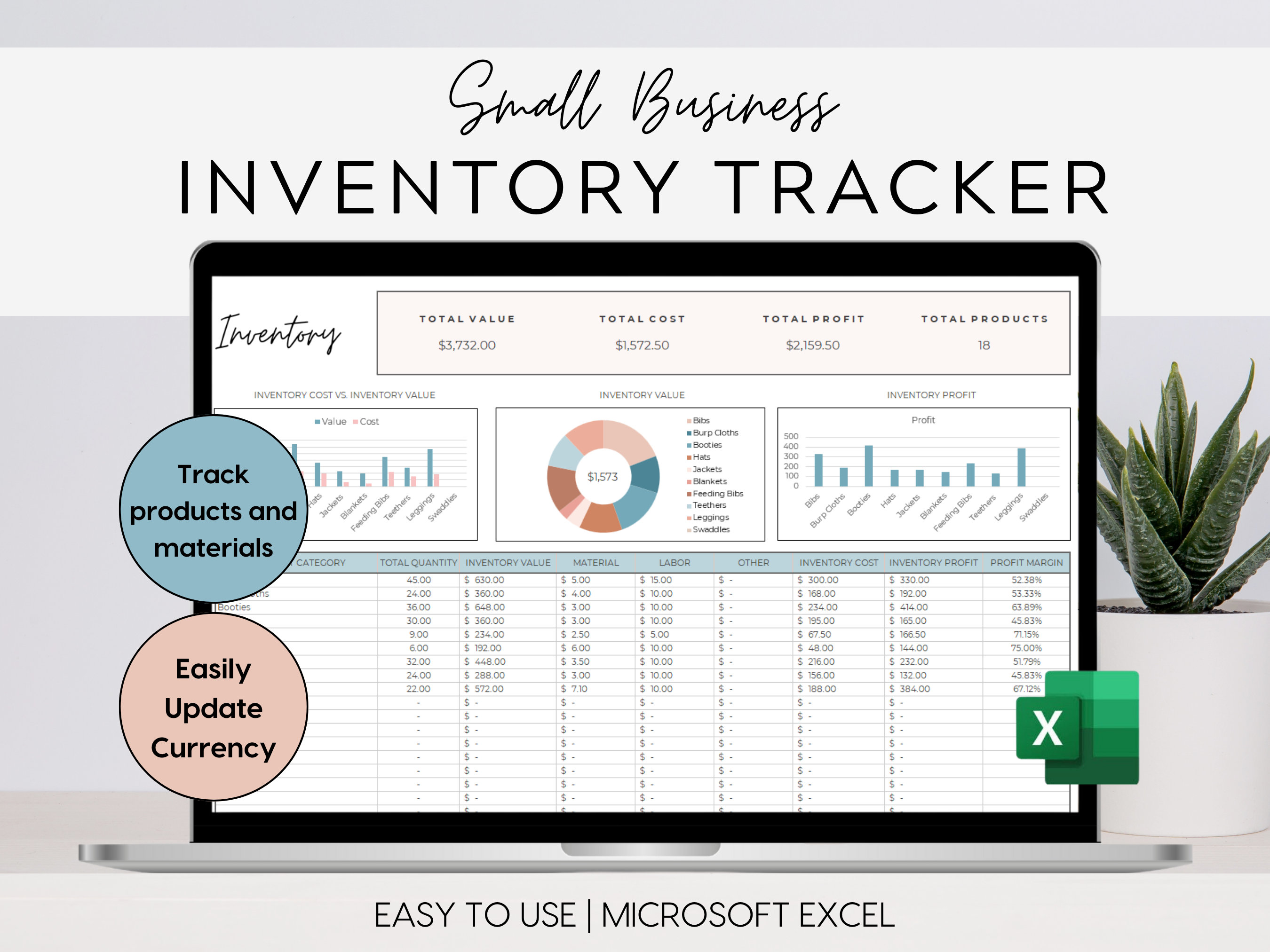 Inventory Tracker Spreadsheet Excel Small Business Inventory Template ...