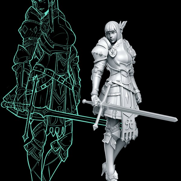 Dnd Female Knight Miniature - Etsy