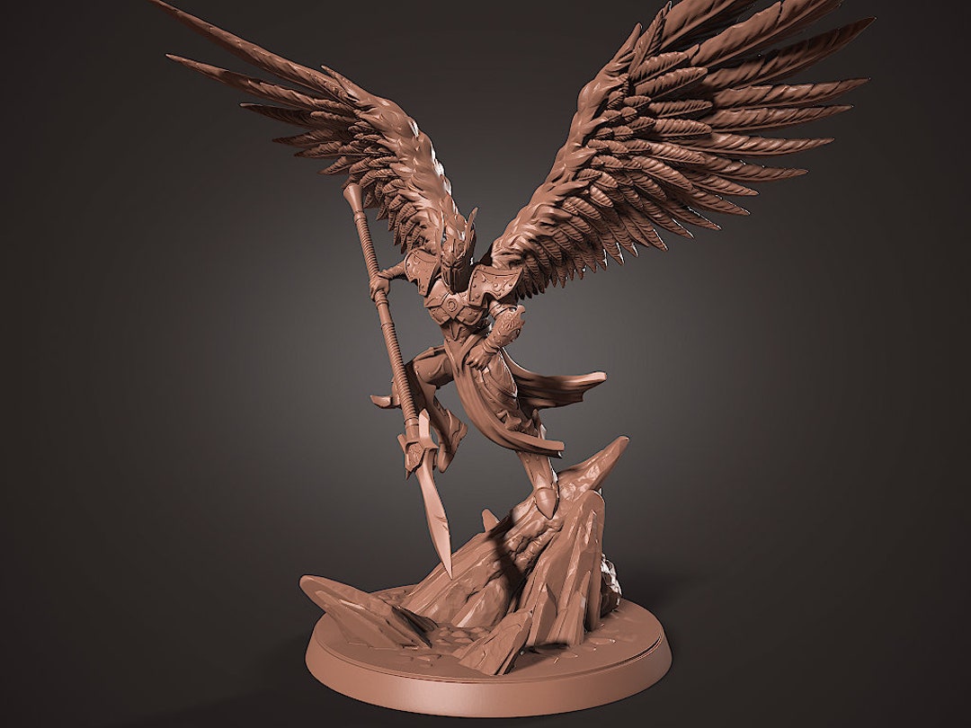 Winged Warrior With Spear Miniature dnd/pathfinder/tabletop Games - Etsy