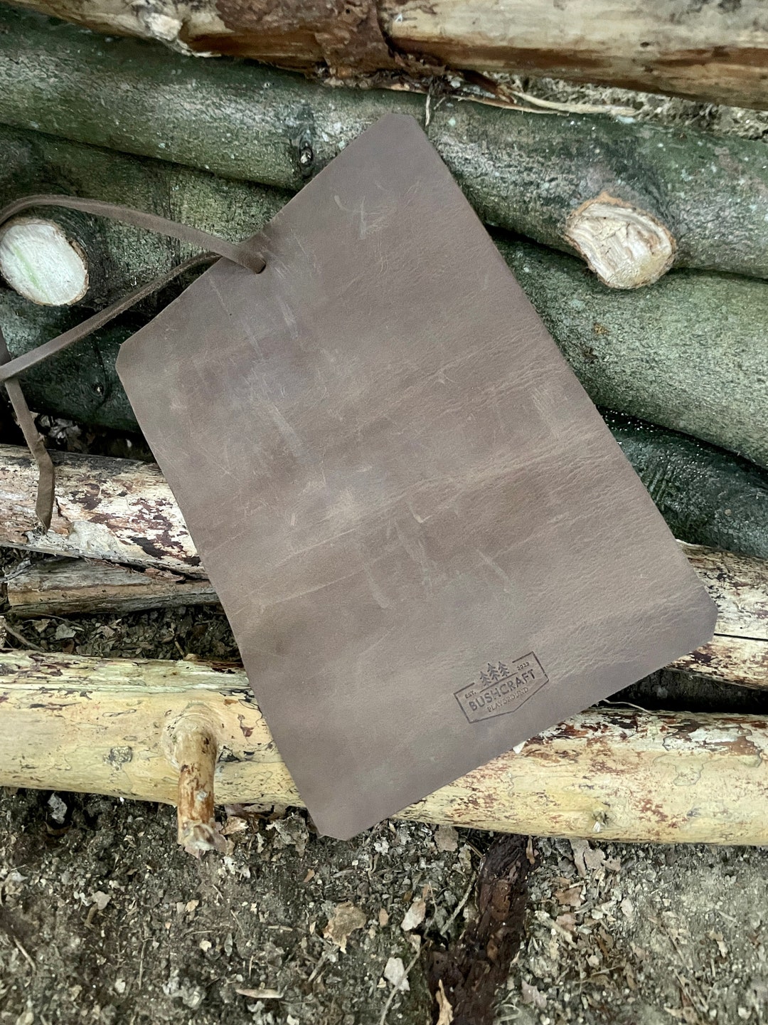 Bushcraft Leather Pad Gift for Survival Fans Outdoor Leather Mat Tinder ...