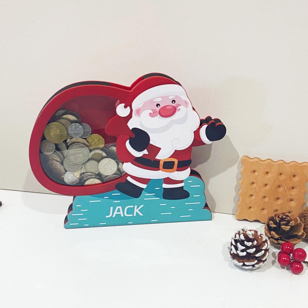 Personalized Custom Santa Children Money Box, Piggy Bank, Gifts for ...