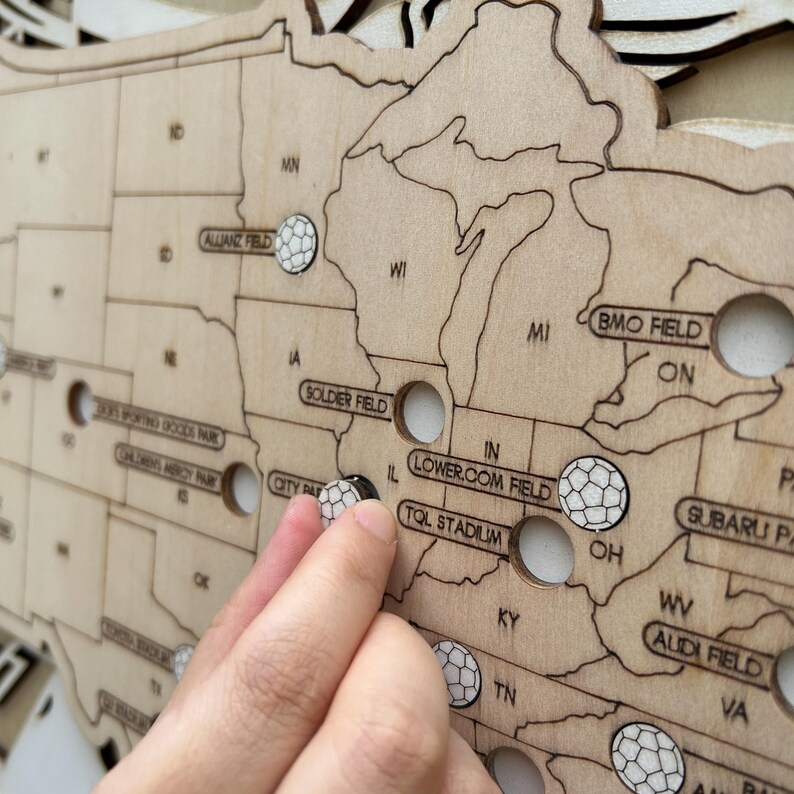 Custom Soccer Stadium Travel Map: 3D Wooden Ballpark Tracker - Etsy