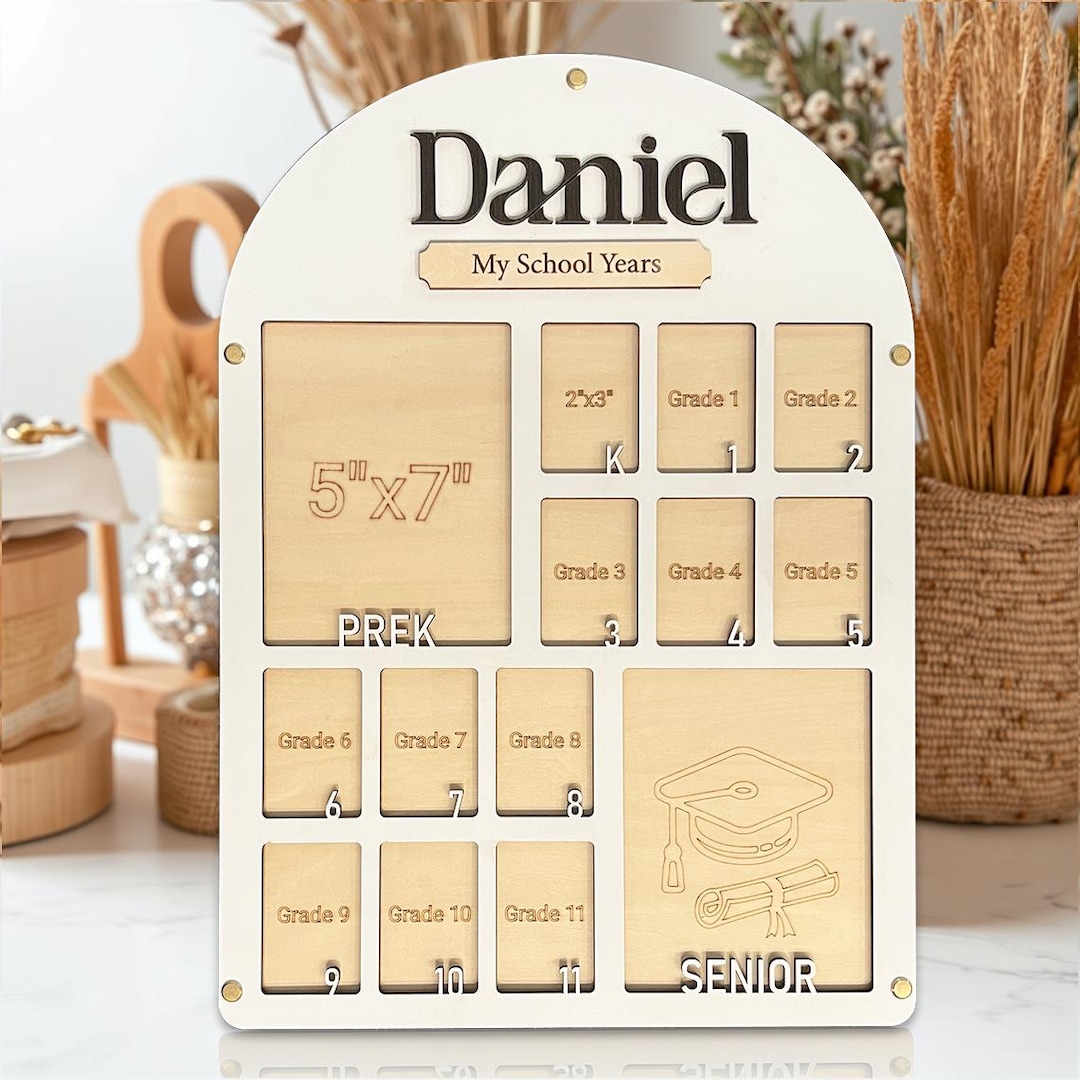 Personalized Prek to Senior Photo Frame: Acrylic & Wood - Etsy