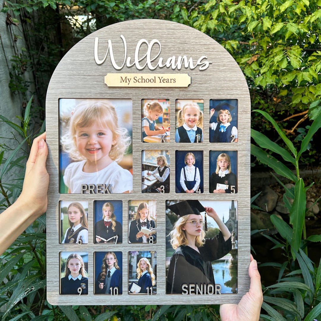 Personalized Prek to Senior Photo Frame: Acrylic & Wood - Etsy