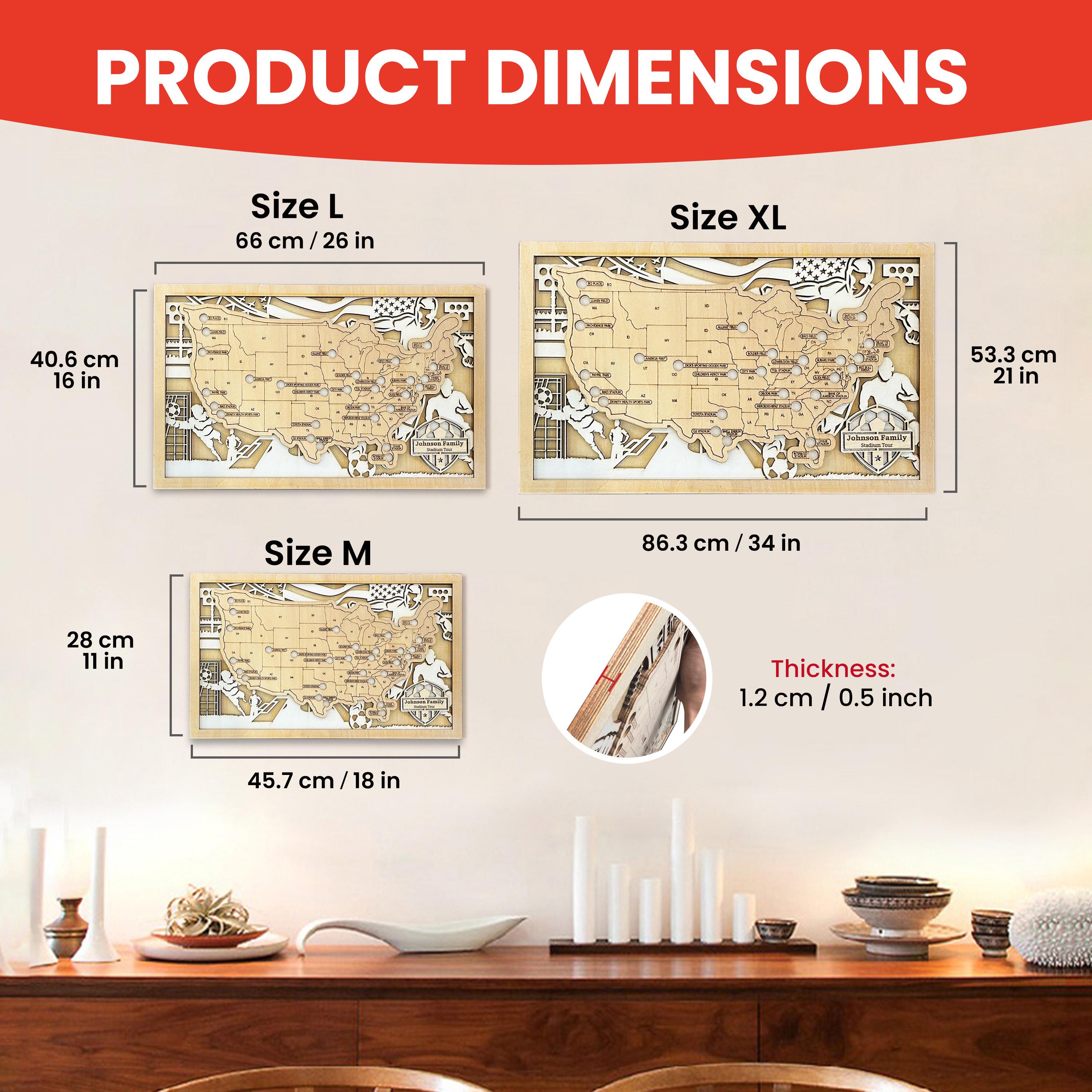 Custom Soccer Stadium Travel Map: 3D Wooden Ballpark Tracker - Etsy