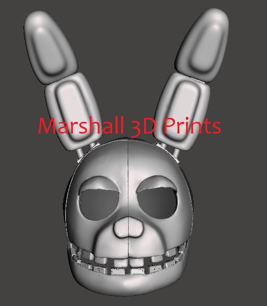 FNAF Five Nights at Freddys Springbonnie Wearable Mask File to 3D Print ...